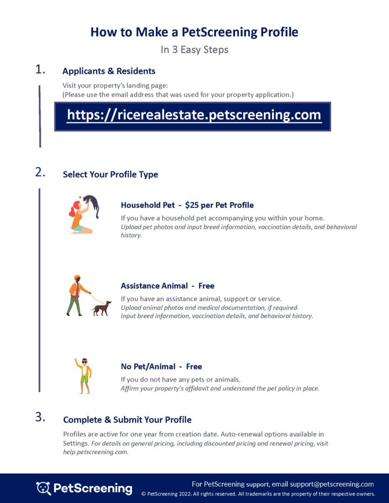 Rental Application Pet Screening | Rice Real Estate, LLC